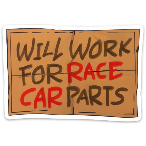 CJRC "Will Work For Parts" Sticker – CJ Race Cars